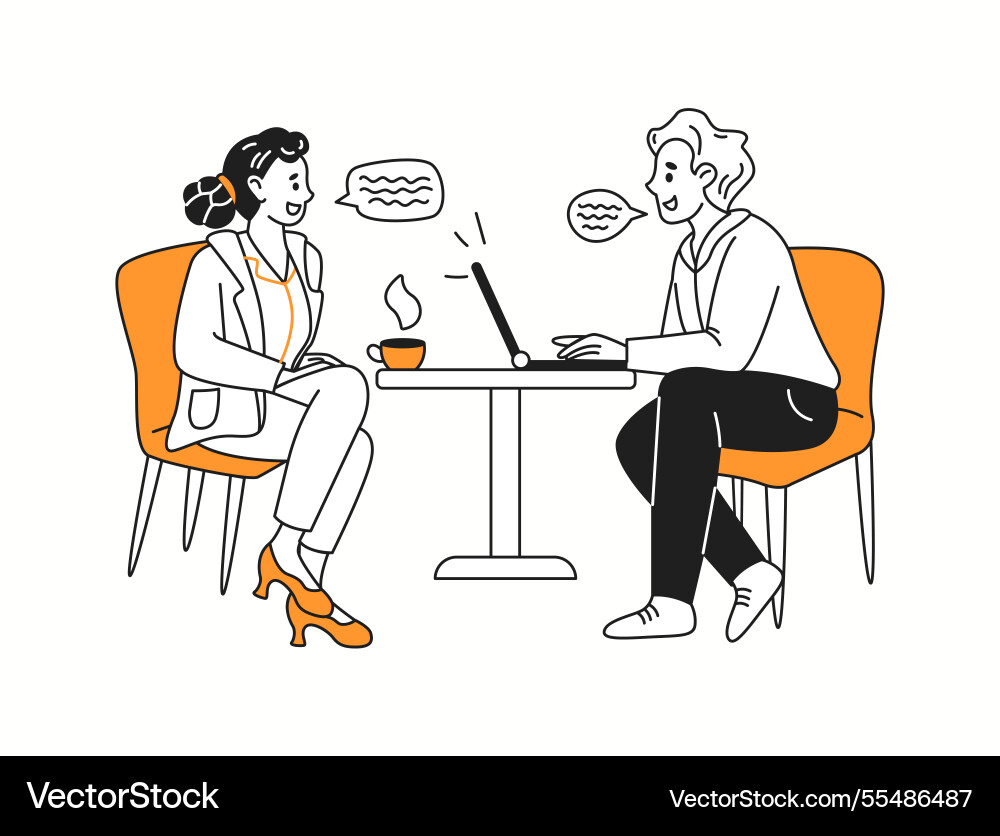 Businesspeople engage in communication color Vector Image