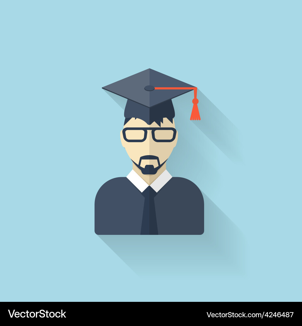 Flat Teacher Icon - Education Royalty Free Vector Image