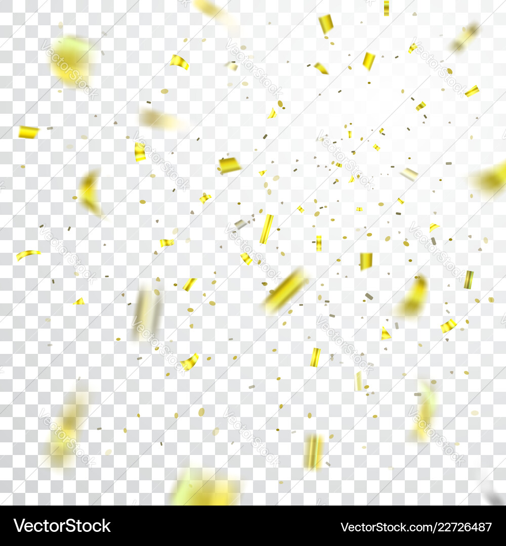 Gold confetti explosion isolated background Vector Image