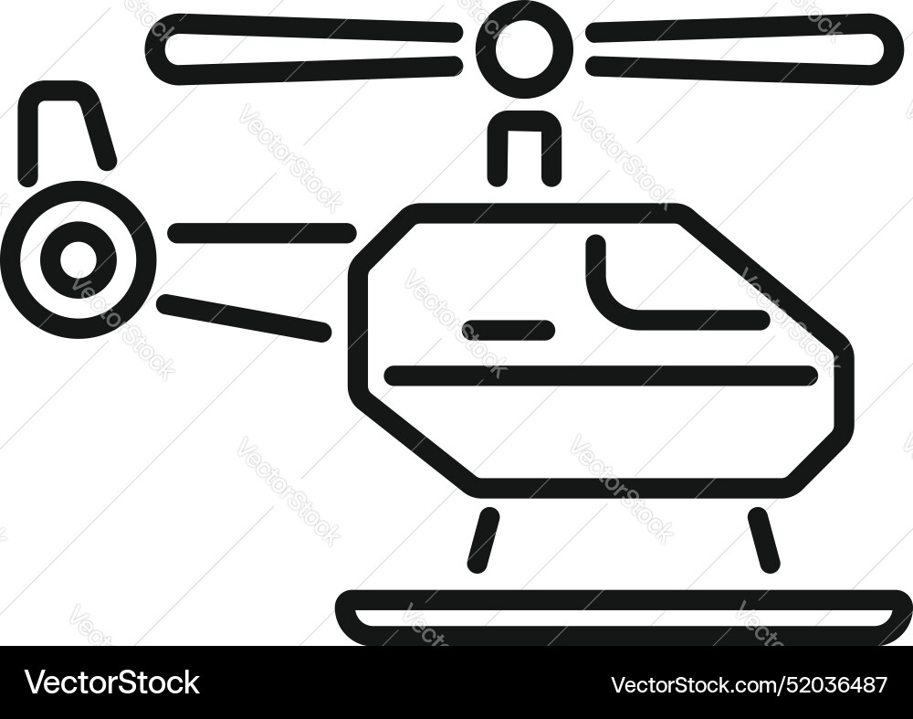 Helicopter standing on landing platform icon Vector Image