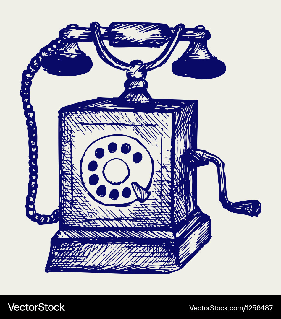 Old telephone Royalty Free Vector Image - VectorStock