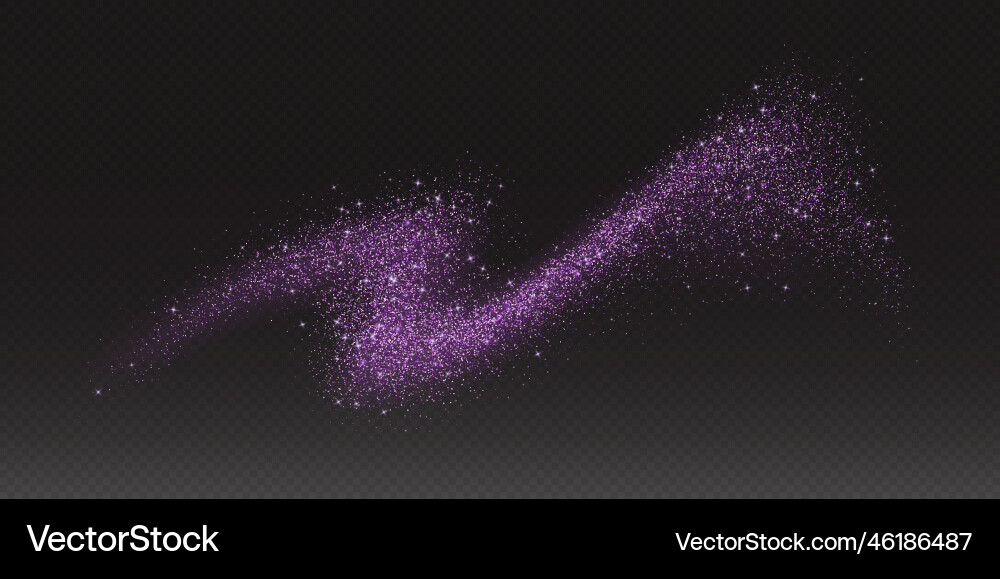 Lila Glitzerspritzer glänzender Stern Staubexplosion