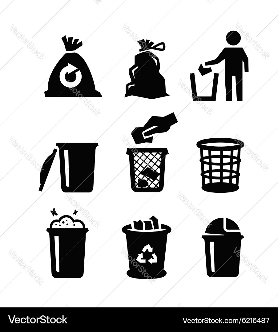 Trash can Royalty Free Vector Image - VectorStock