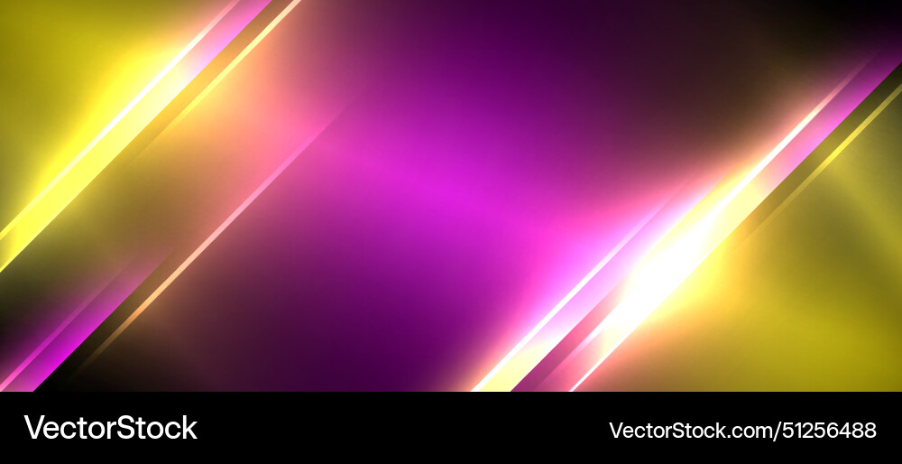 A purple and yellow background with glowing lines Vector Image