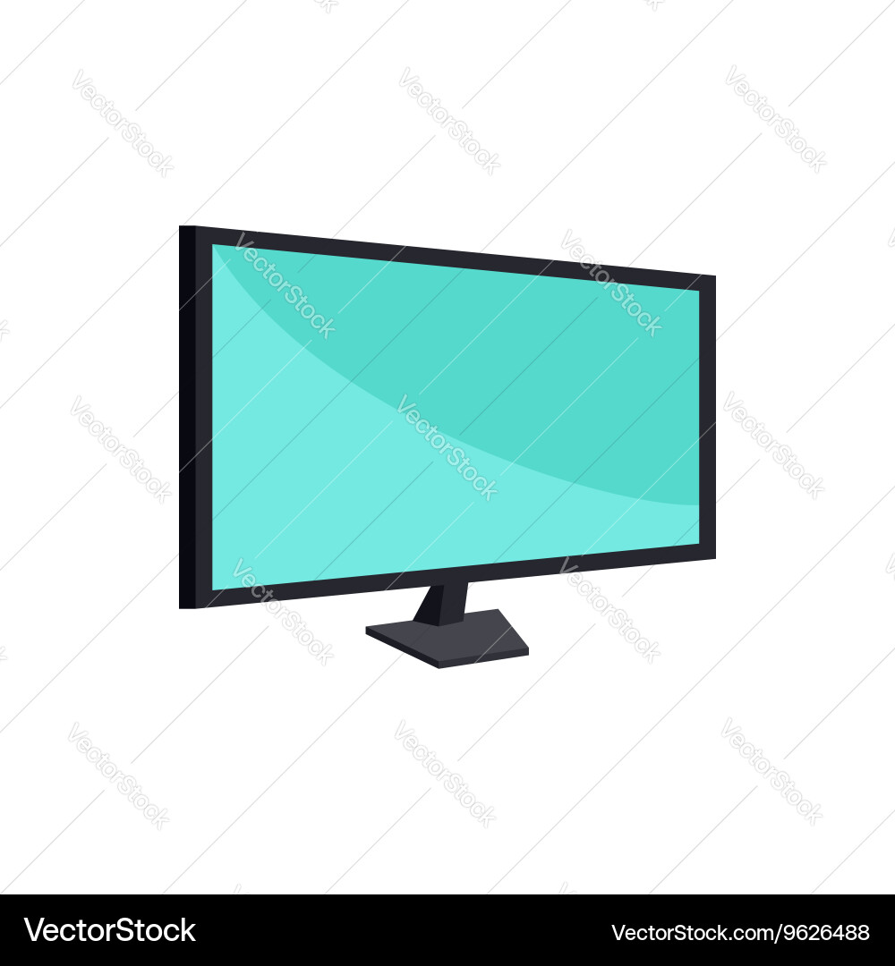Computer monitor icon cartoon style Royalty Free Vector