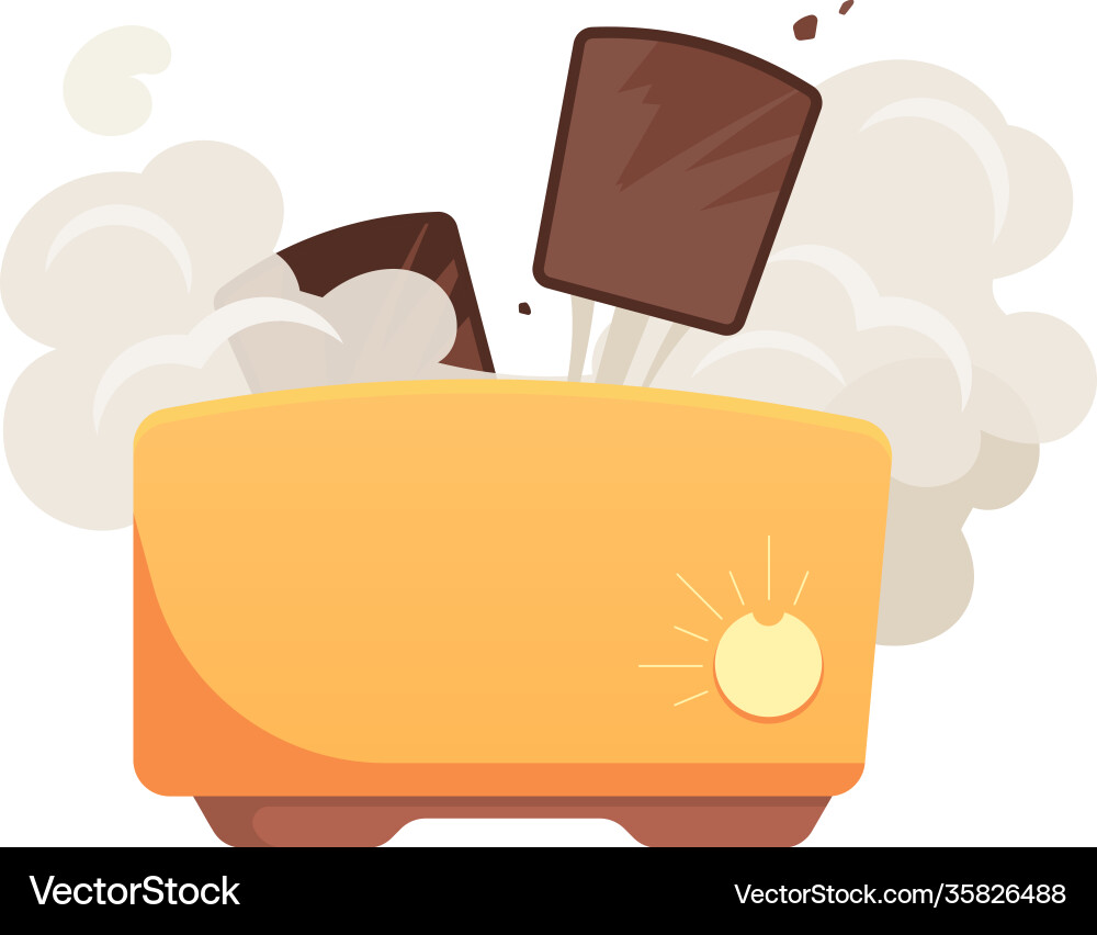 Flat broken toaster icon Royalty Free Vector Image