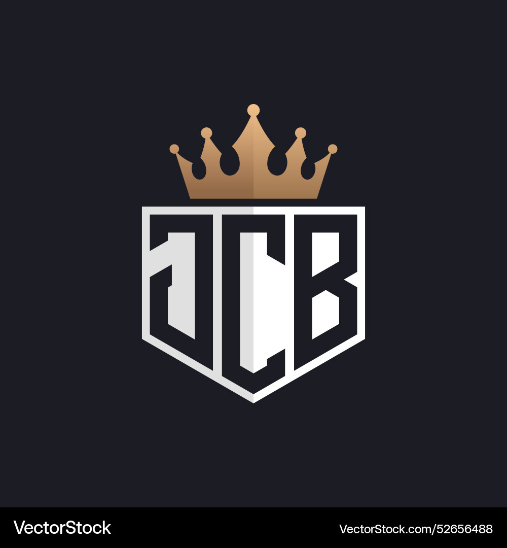 Luxury jcb logo with crown elegant initials Vector Image