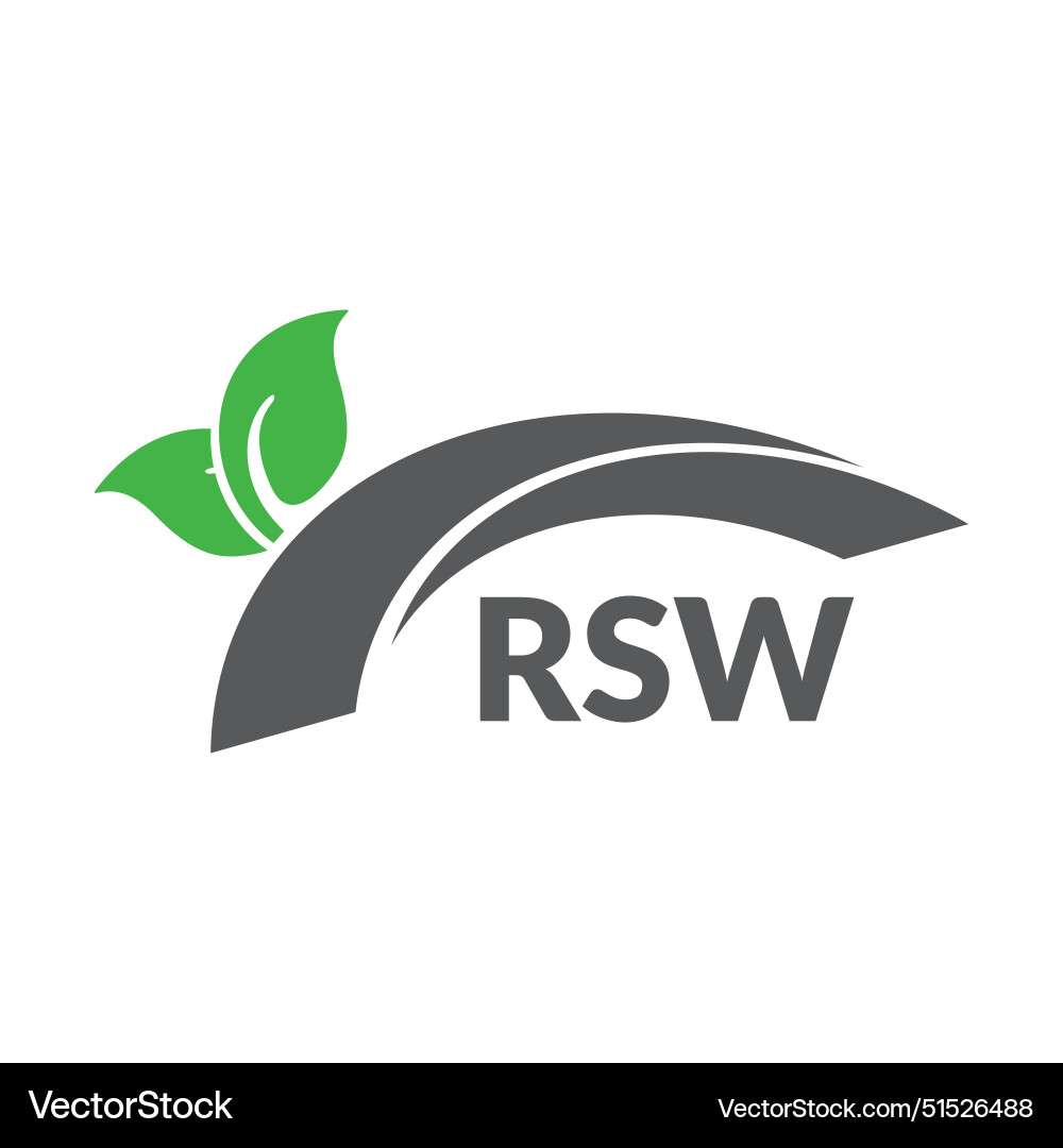 Rsw letter logo design on white background Vector Image