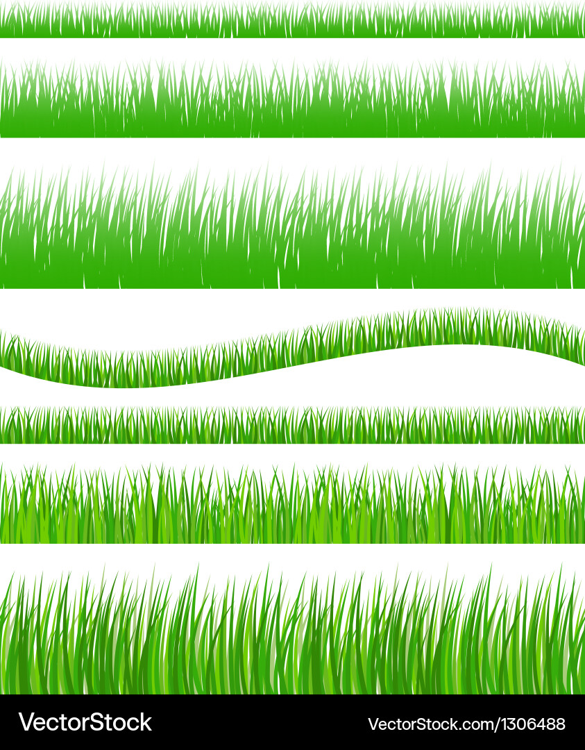 Set of seamless grass Royalty Free Vector Image
