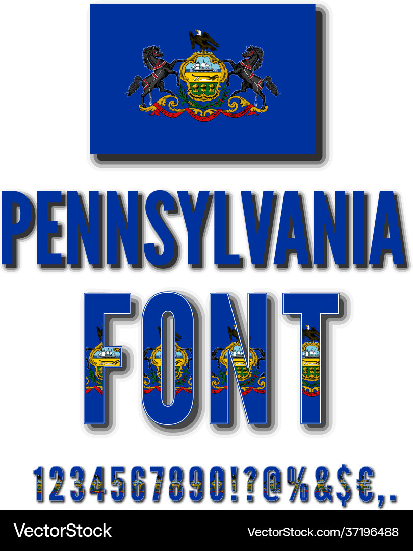 Usa state font Royalty Free Vector Image - VectorStock