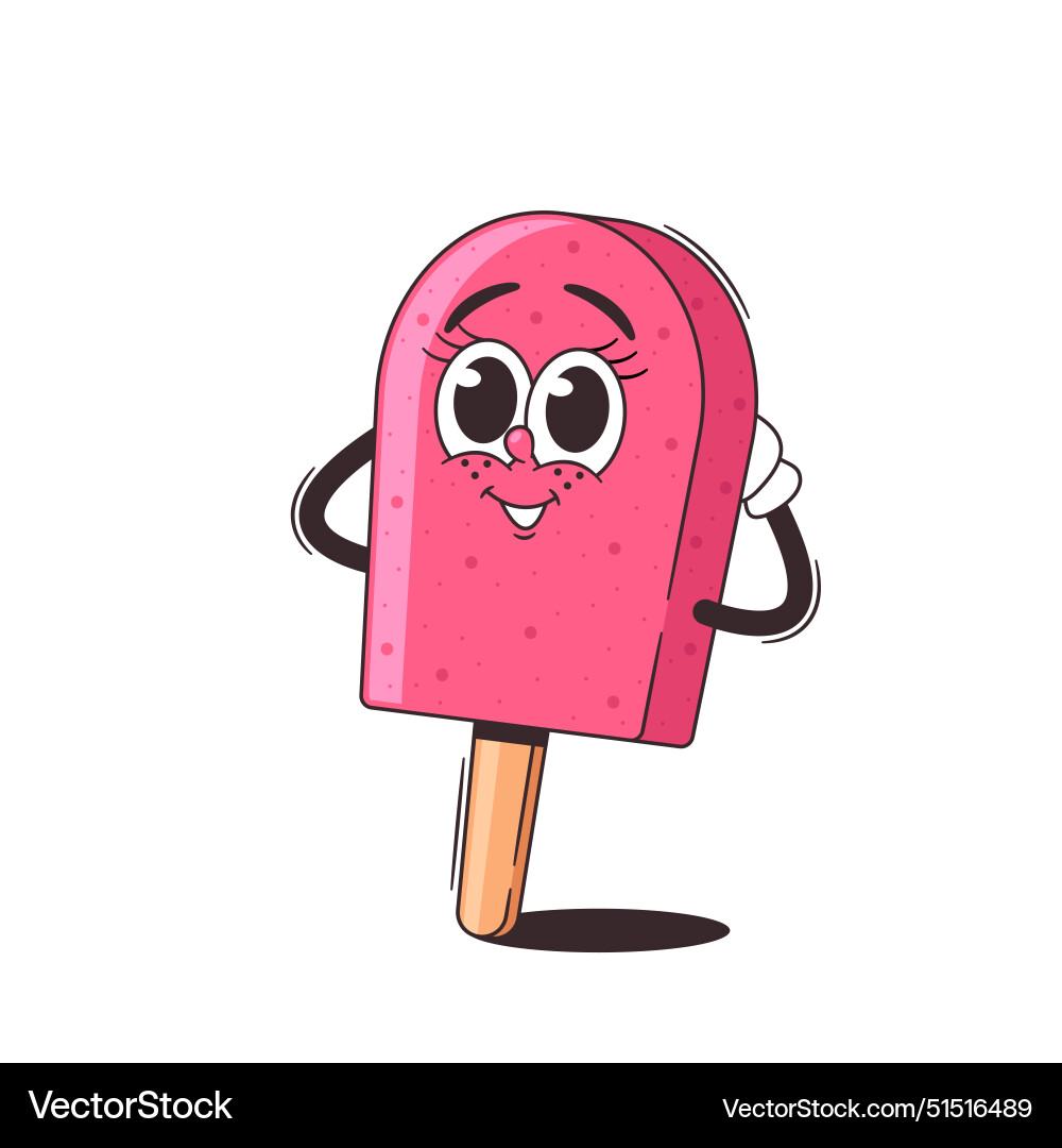 Adorable cartoon ice cream popsicle character Vector Image