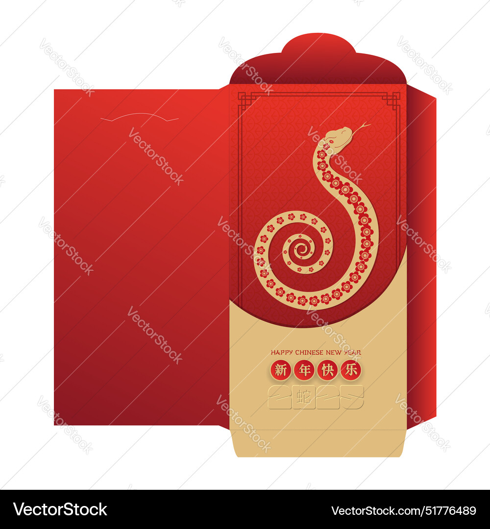 Chinese new year 2025 lucky red envelope Vector Image