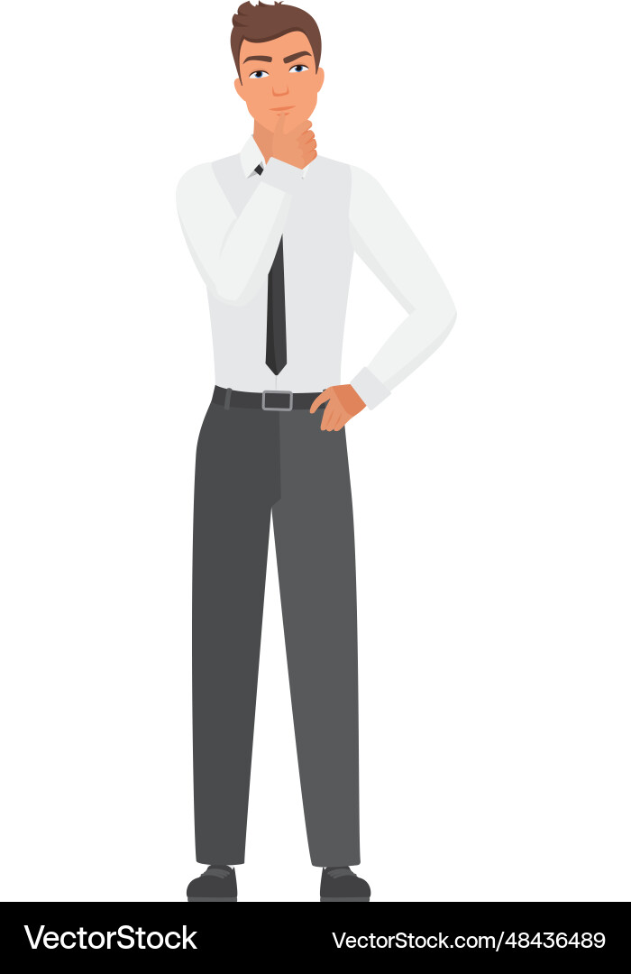 Confused office employee man Royalty Free Vector Image