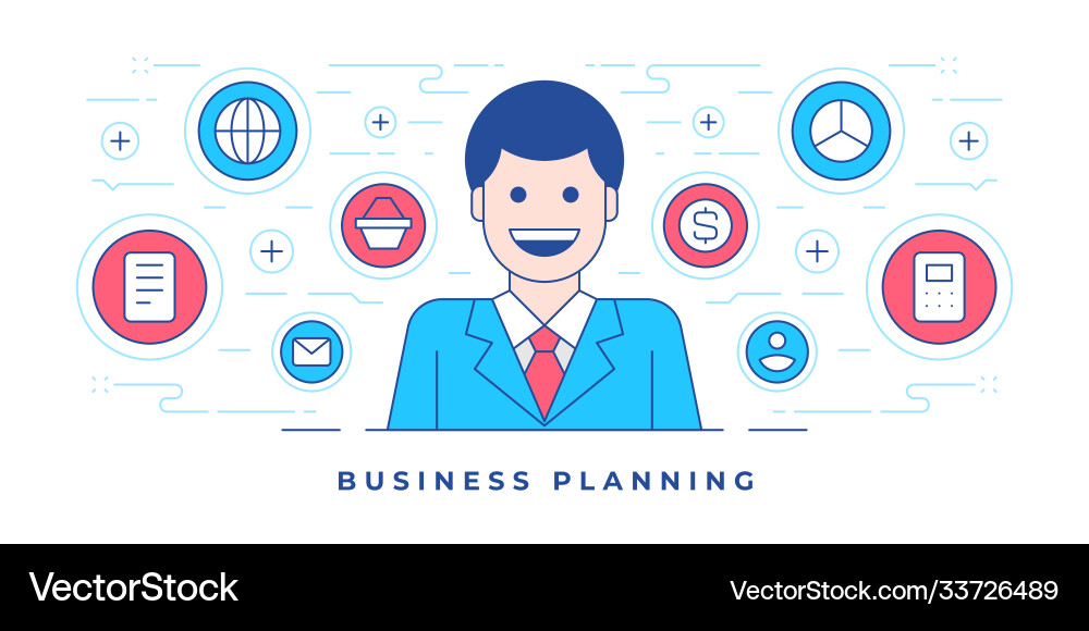 Flat lin banner design Royalty Free Vector Image