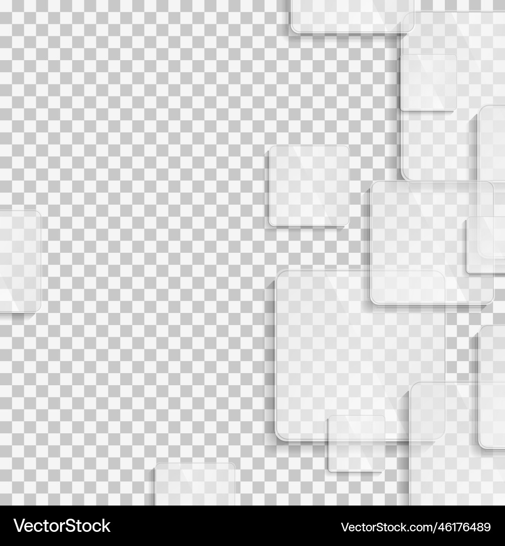 Grey glass transparent squares tech design Vector Image