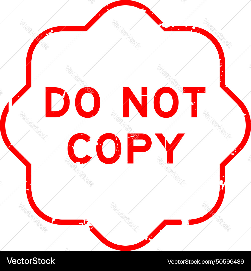 Grunge red do not copy word rubber seal stamp Vector Image