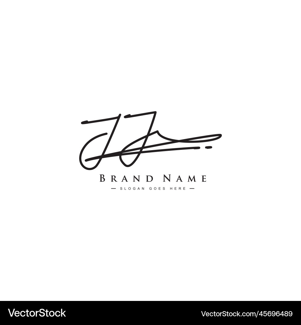 Jj signature logo - handwritten template Vector Image