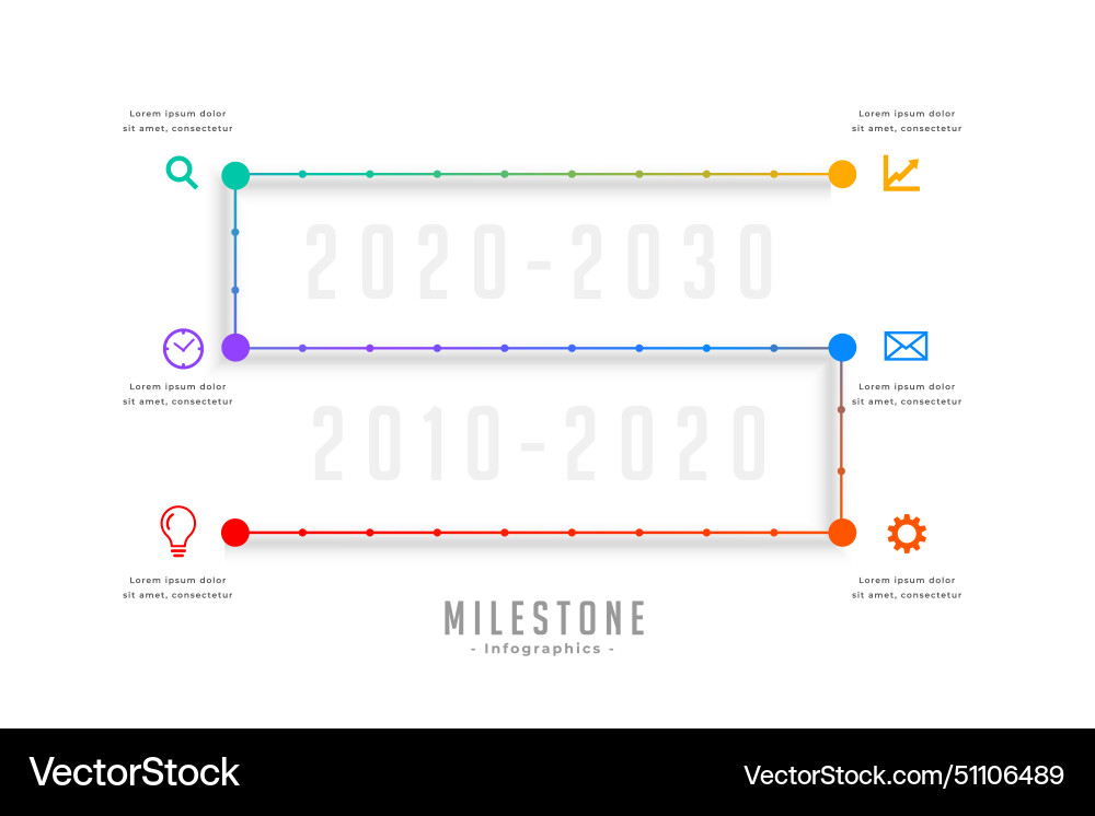 Line style infographic milestone path layout Vector Image