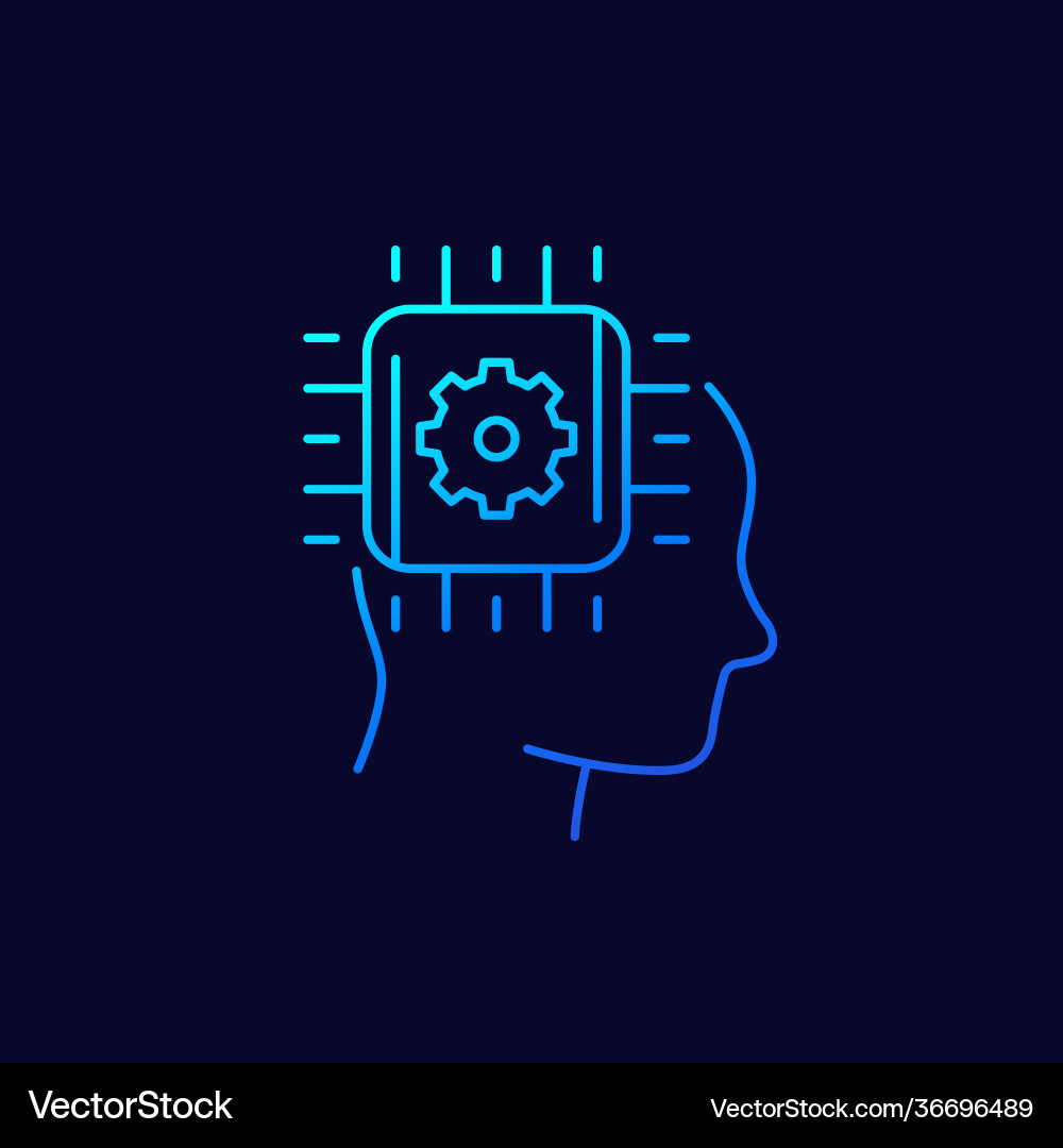 Machine learning and artificial intelligence ai Vector Image