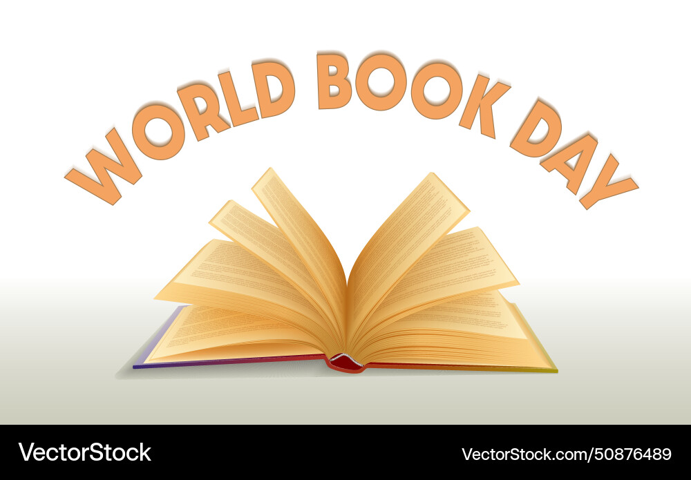 Open book of knowledge world book day Royalty Free Vector