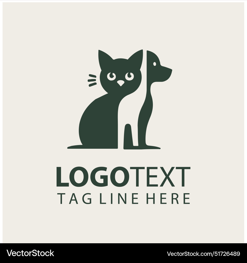 Pet cat logo Royalty Free Vector Image - VectorStock