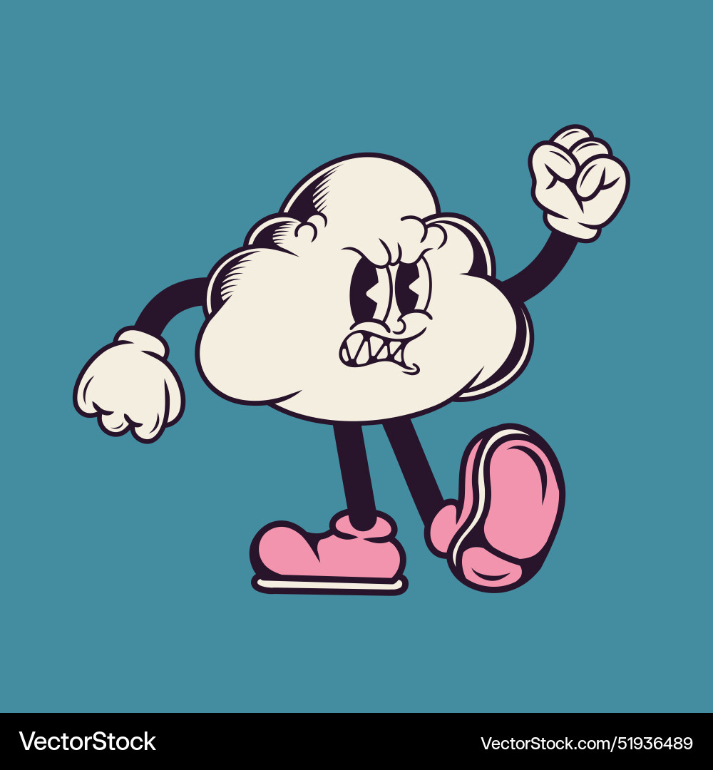 Retro character design from clouds Royalty Free Vector Image