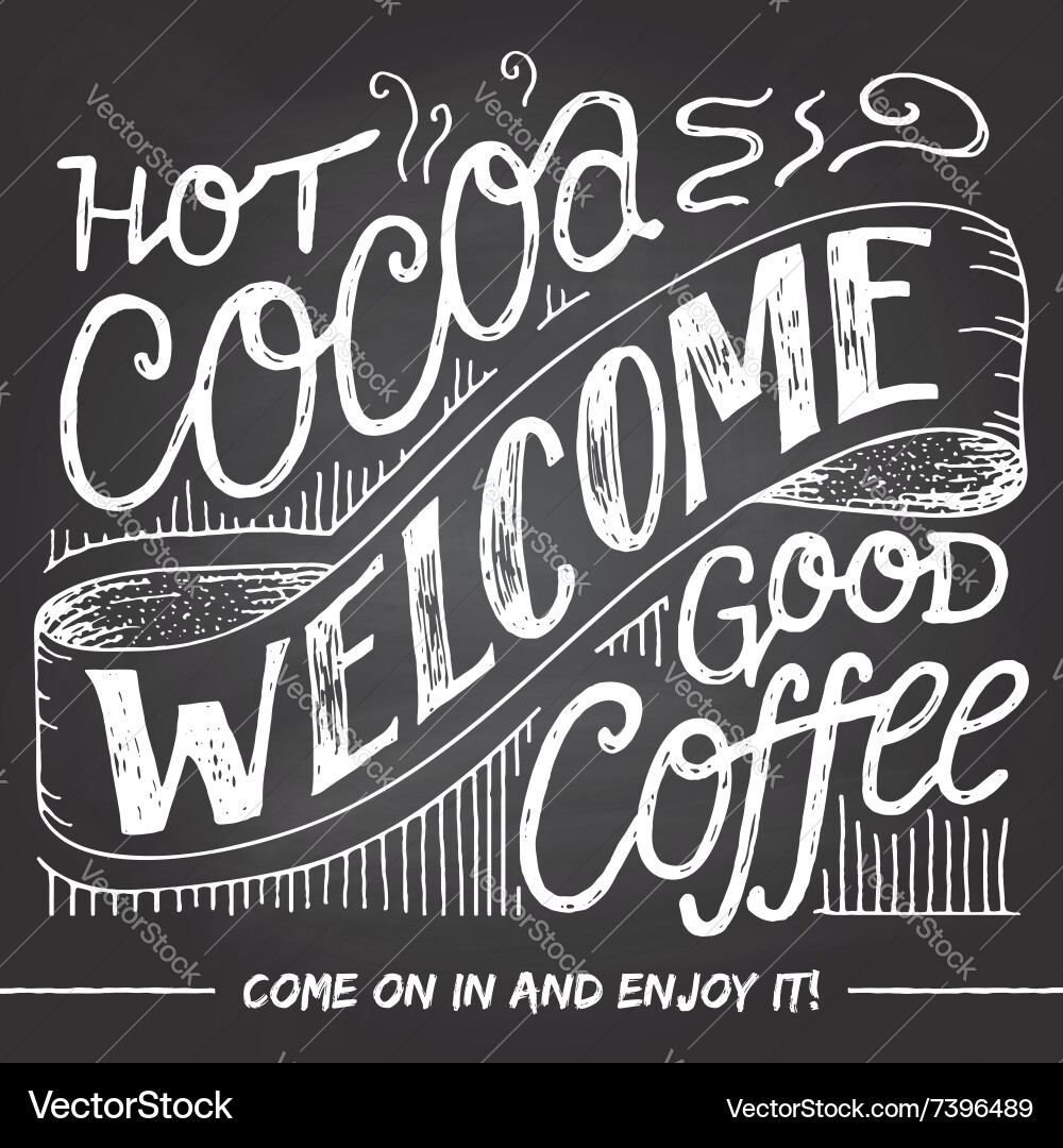Welcome we are open chalkboard sign Royalty Free Vector