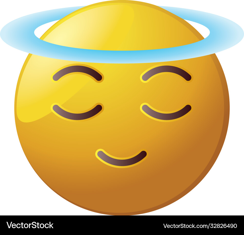 Engel Emoticon auf weißem Hintergrund Lizenzfreier Vektor