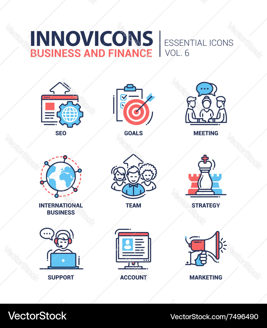 Business finance modern thin line design icons Vector Image