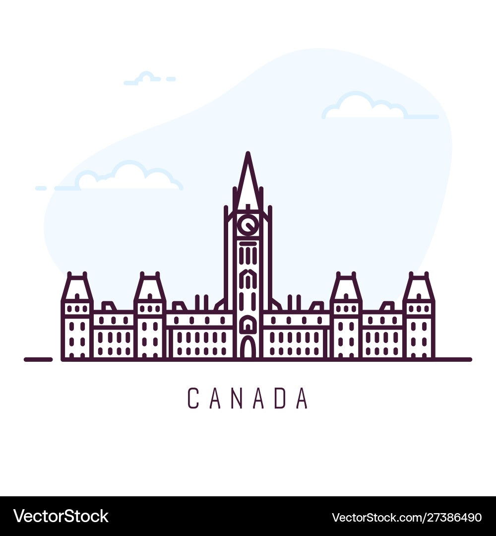 Canada line city Royalty Free Vector Image - VectorStock