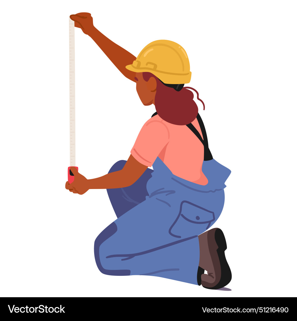 Female character taking measurements Royalty Free Vector