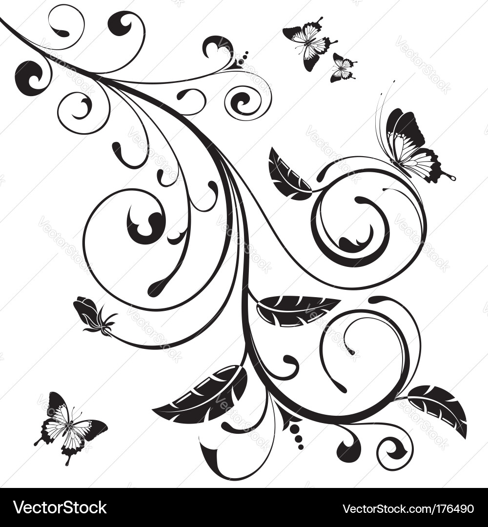 Floral design Royalty Free Vector Image - VectorStock