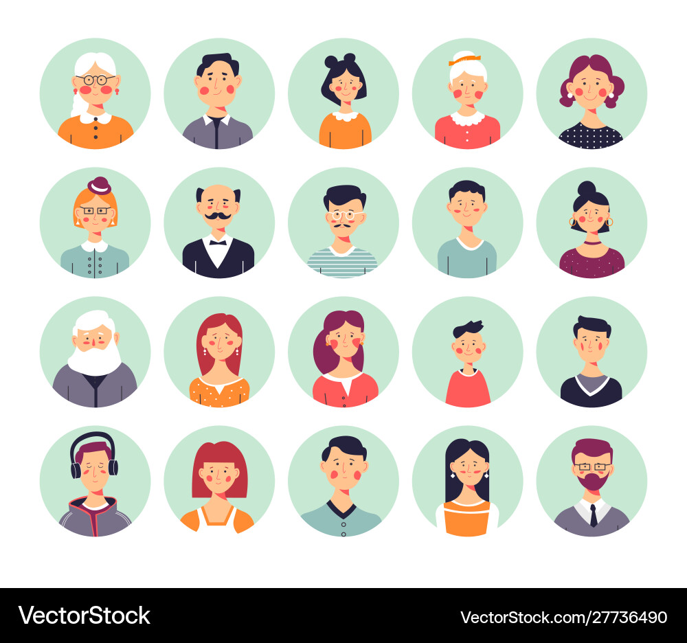 People avatars genealogical family tree elements Vector Image