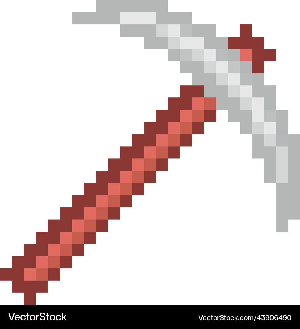 Pickaxe pixel art Royalty Free Vector Image - VectorStock