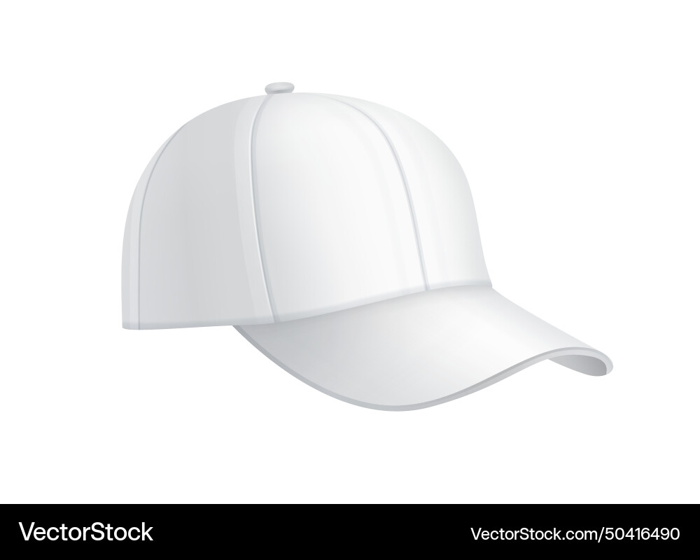 Realistic white baseball cap Royalty Free Vector Image