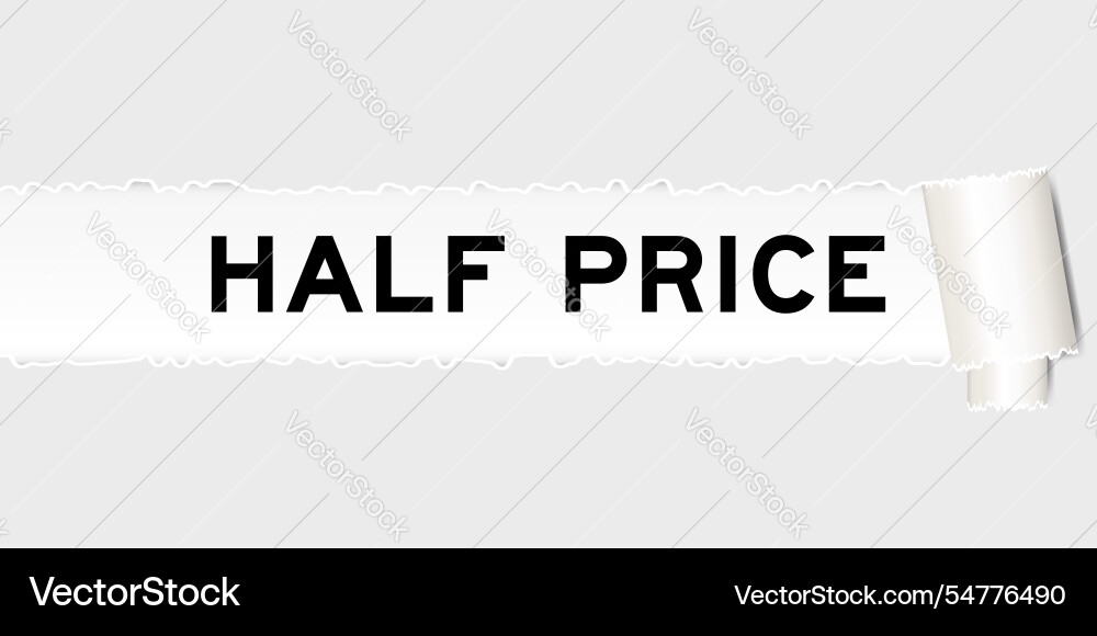 Ripped gray paper background that have word half Vector Image