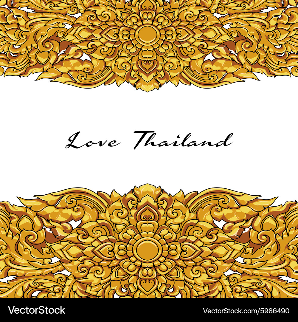 Thai floral decorative ornament eps Royalty Free Vector