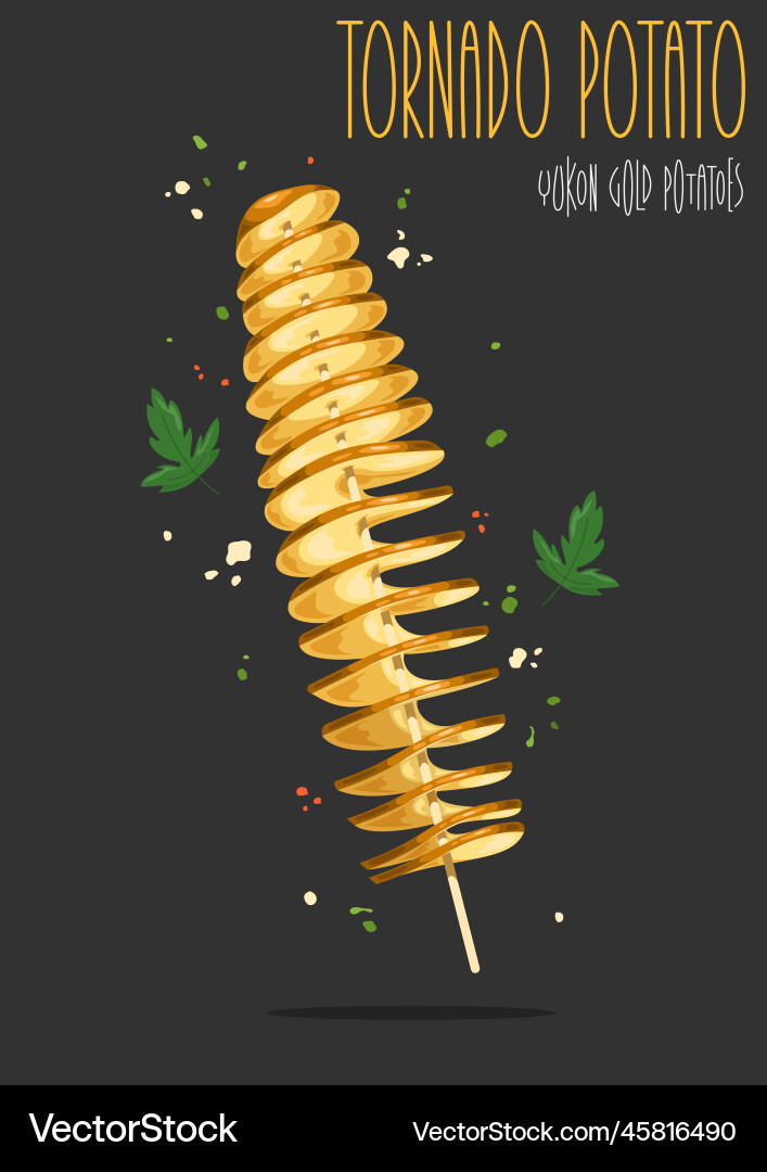 Tornado potato Royalty Free Vector Image - VectorStock