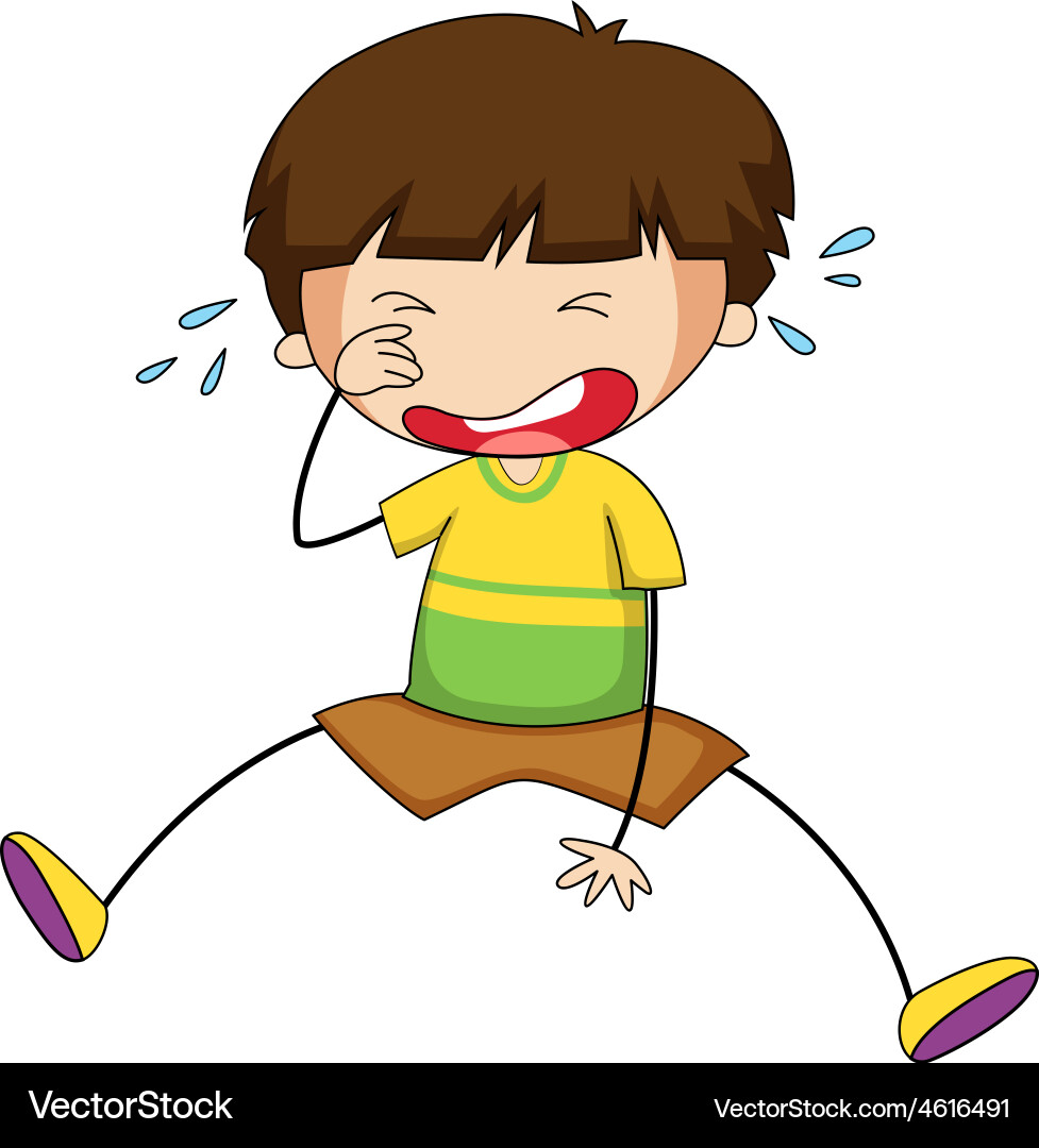 Boy crying Royalty Free Vector Image - VectorStock