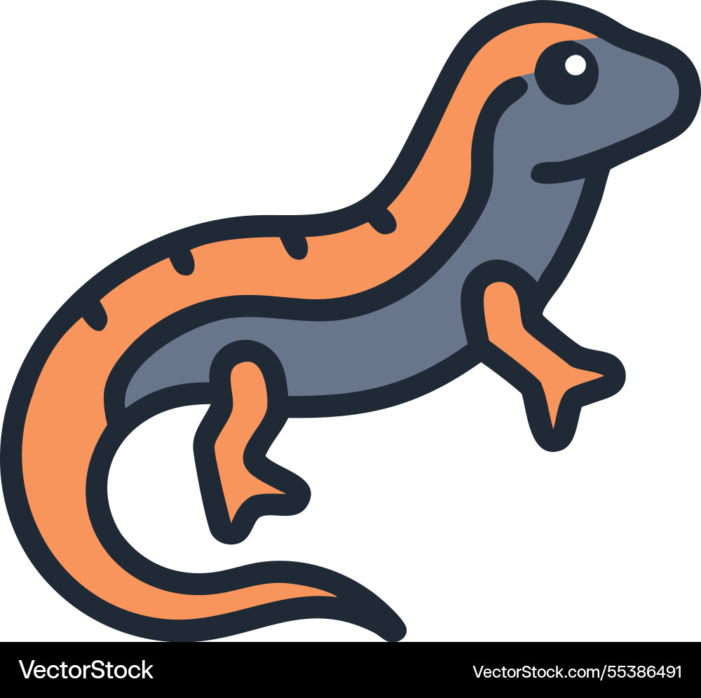 Desert wildlife salamander icon Royalty Free Vector Image