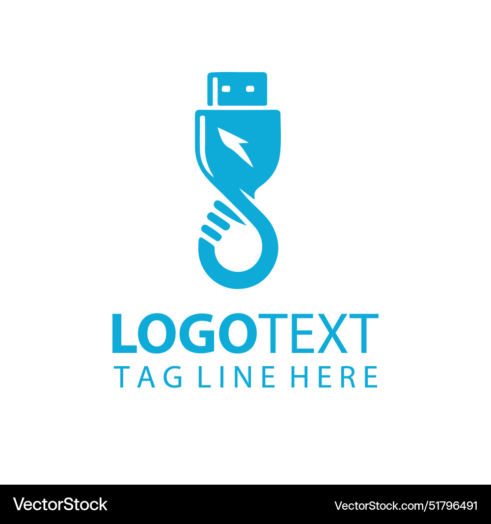 Infinity usb plug logo Royalty Free Vector Image