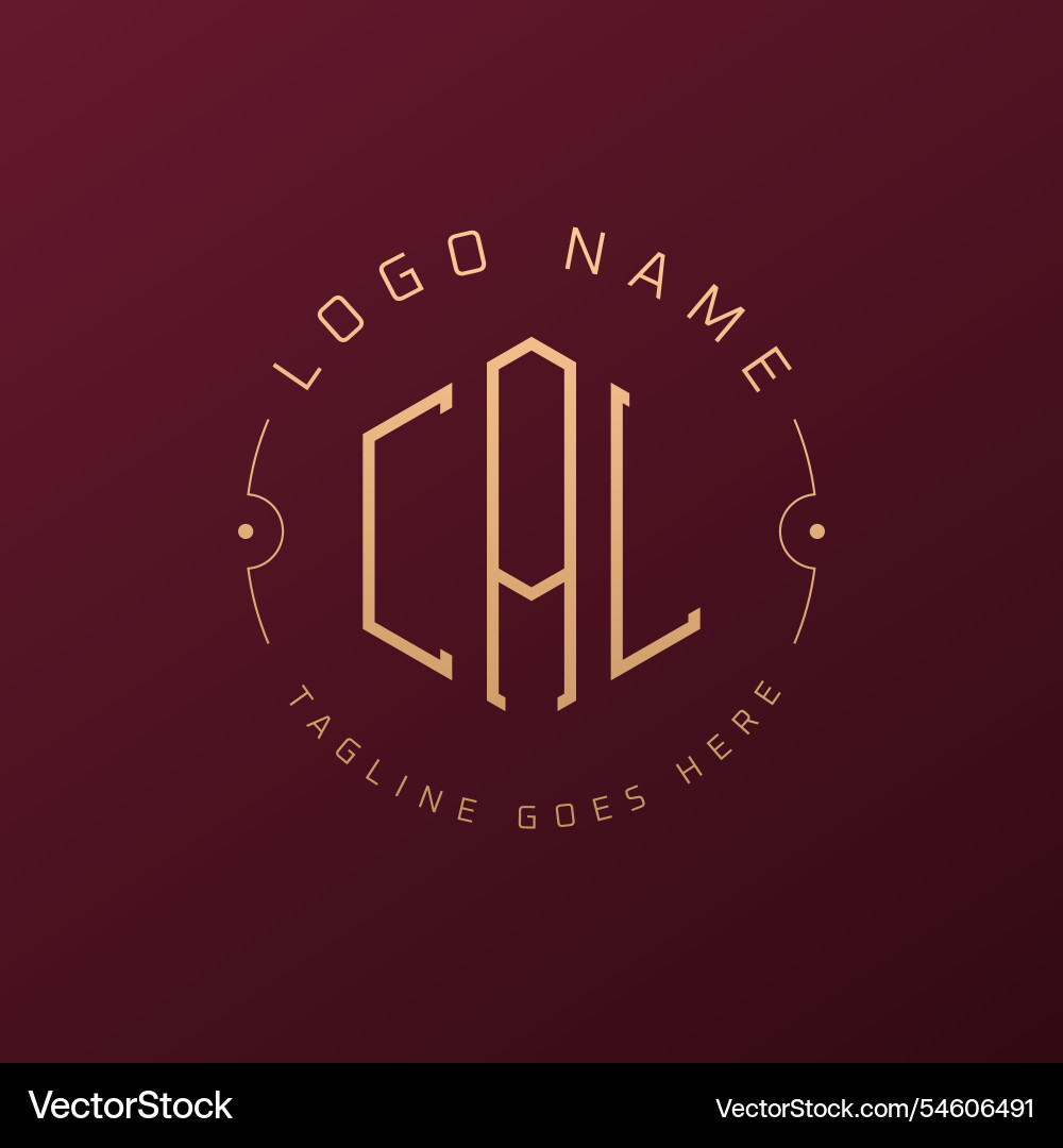 Luxury cal logo design elegant letter Royalty Free Vector