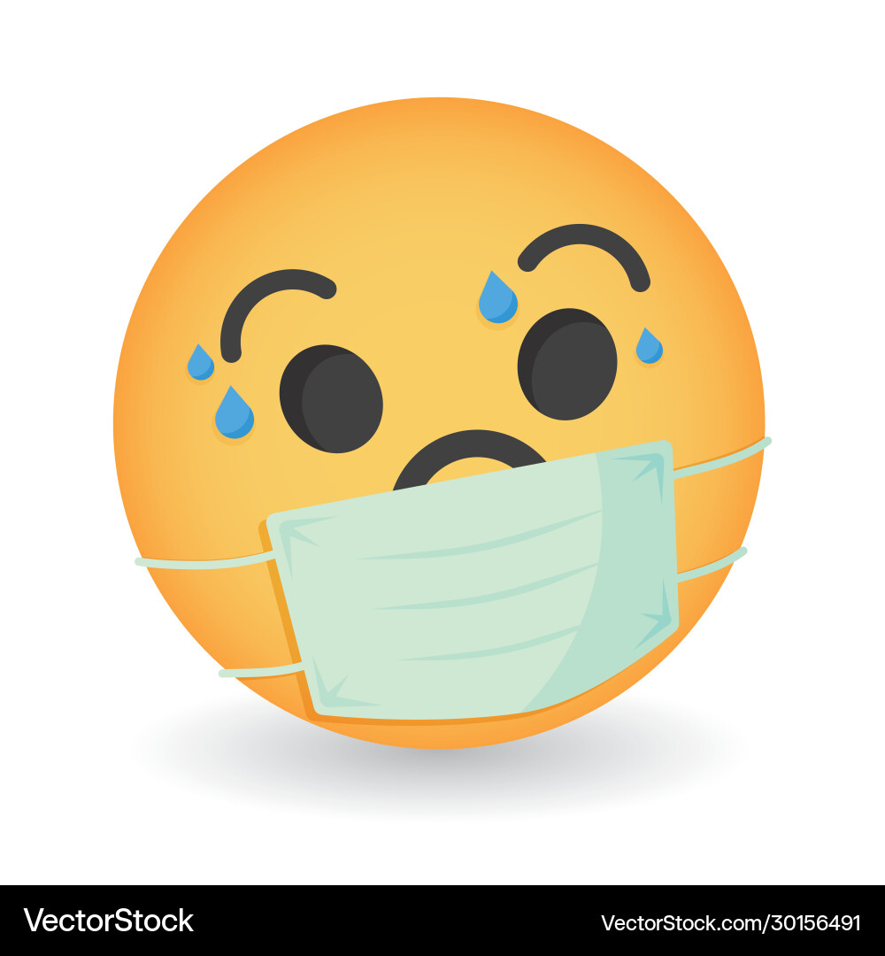 Mask with emoji concept for save world Royalty Free Vector