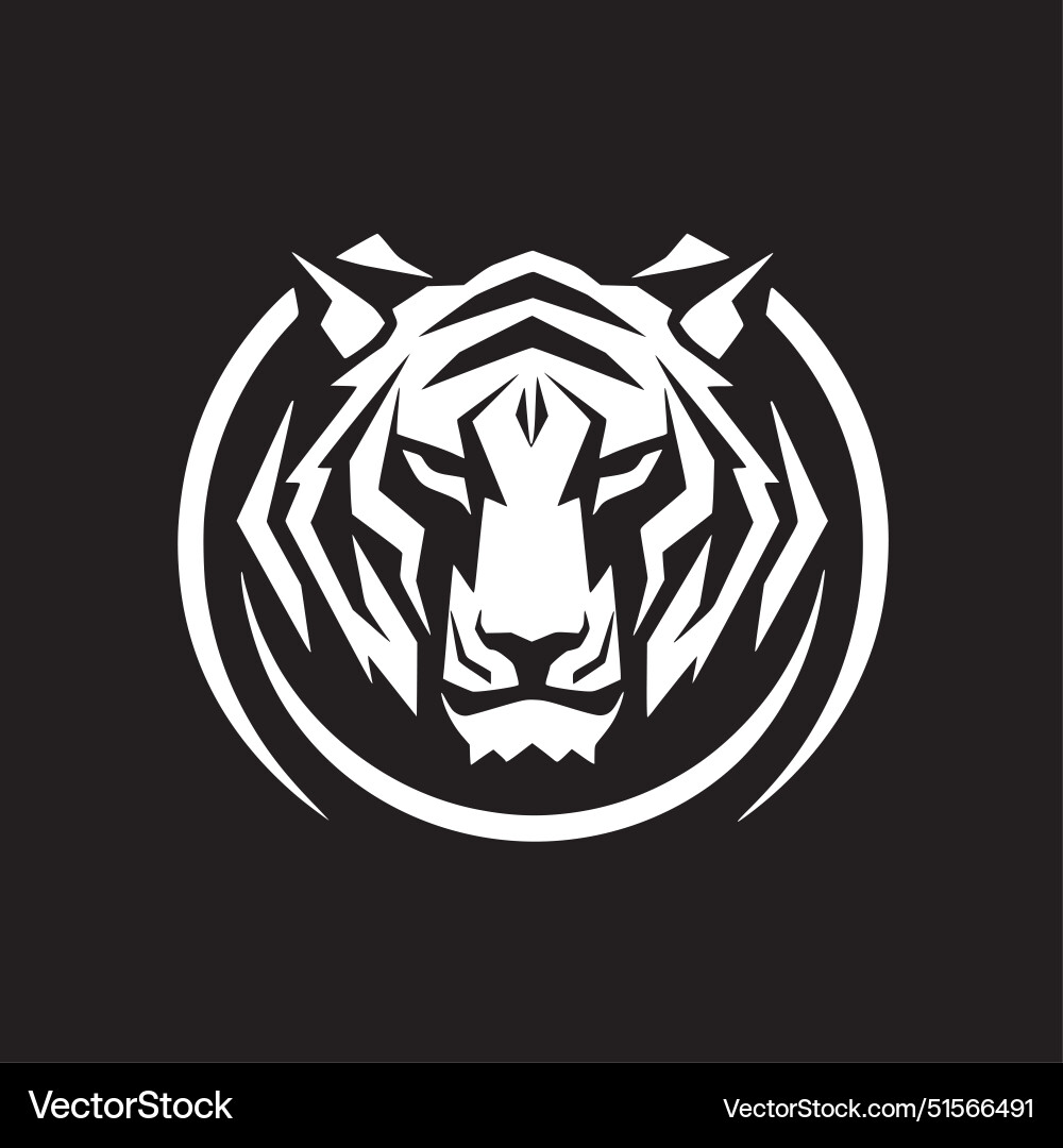Tiger - black and white isolated icon Royalty Free Vector