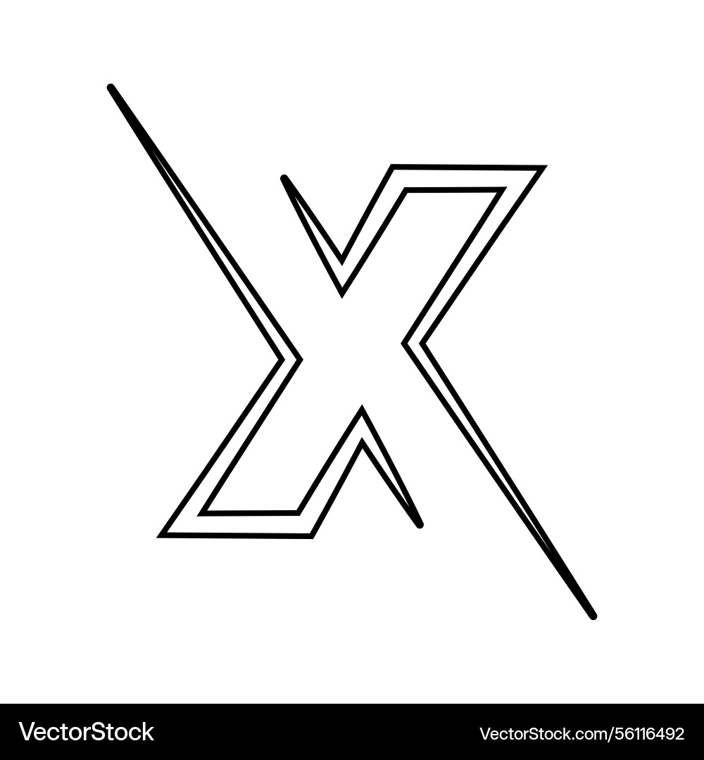Bold Double X Logo - Line Art Royalty Free Vector Image