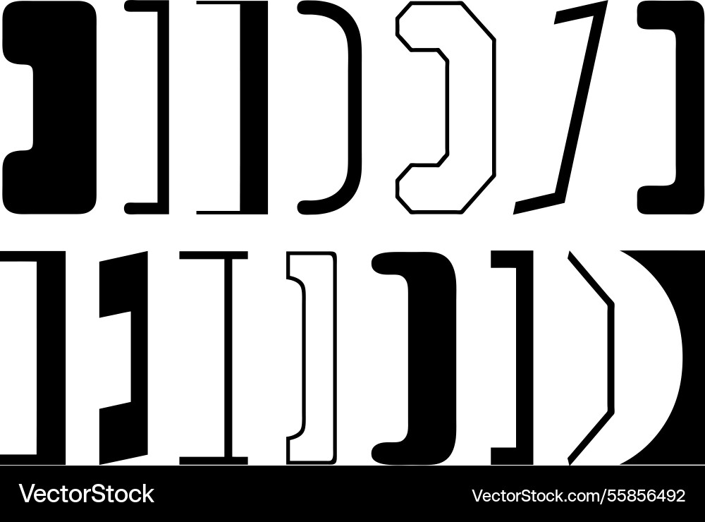 Collection of different right brackets Royalty Free Vector