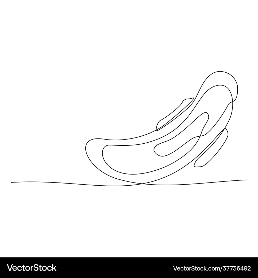Continuous line drawing sanitary napkin Royalty Free Vector