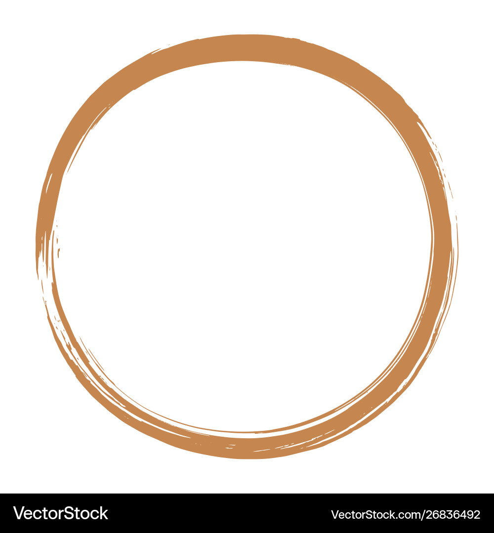 Golden enso zen circle brush Royalty Free Vector Image