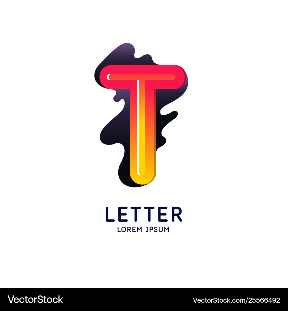 Letter t latin alphabet display Royalty Free Vector Image
