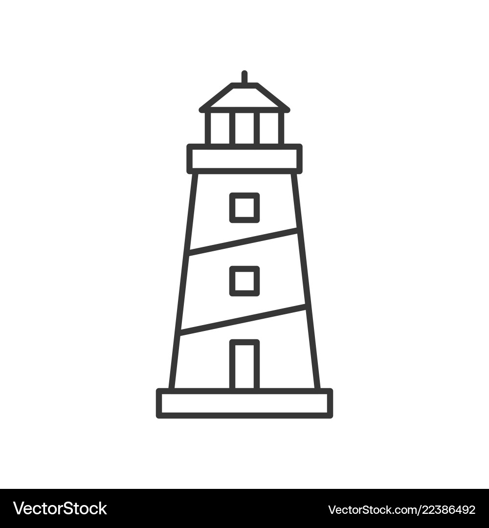 Lighthouse outline icon on white background Vector Image